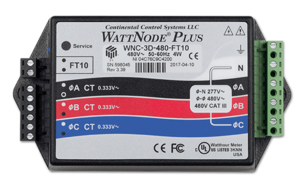 WNC Series WattNode for LonWorks - Info - Continental Control Systems, LLC